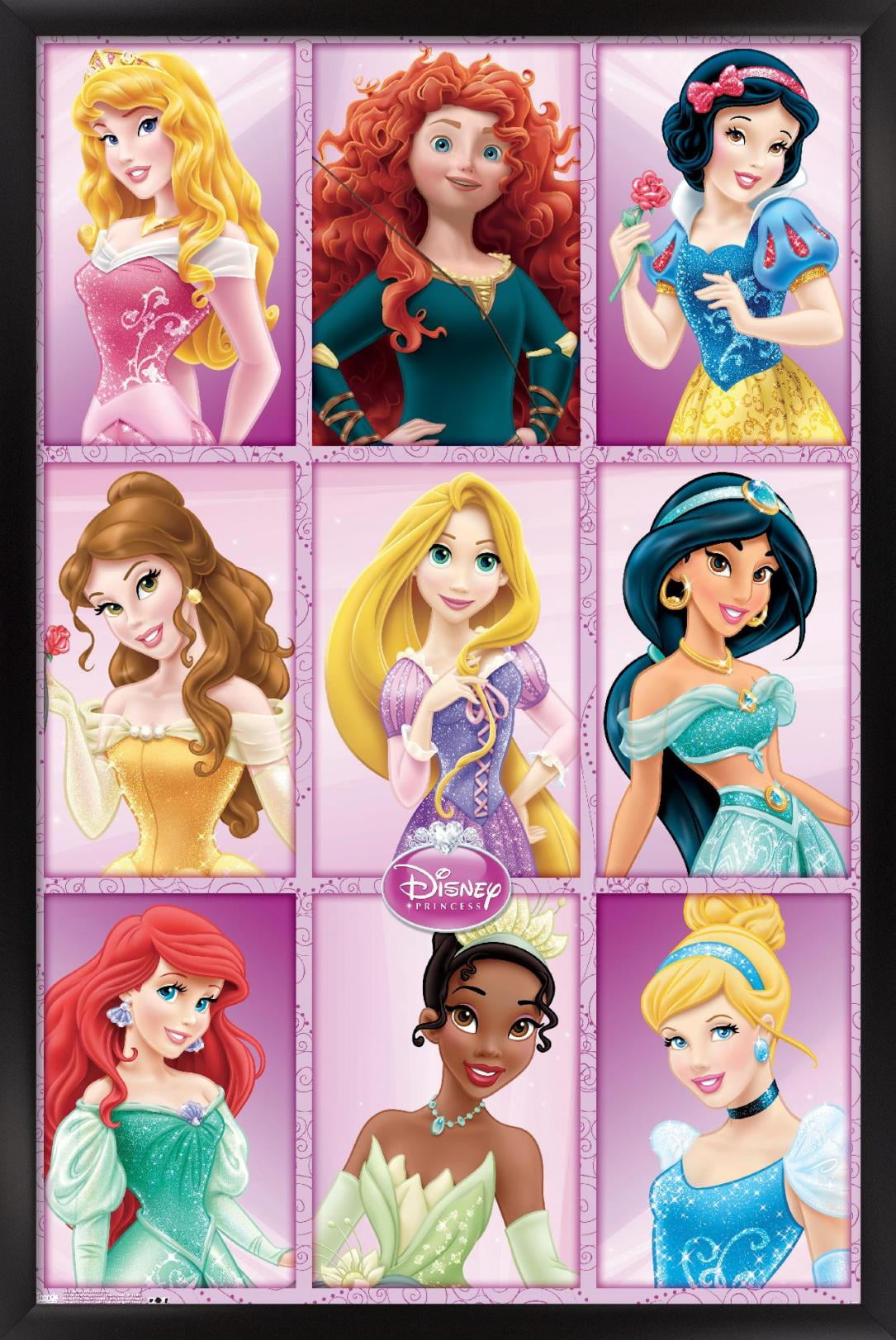 Disney Princess - Grid Wall Poster, 22.375" x 34", Framed - Walmart.com