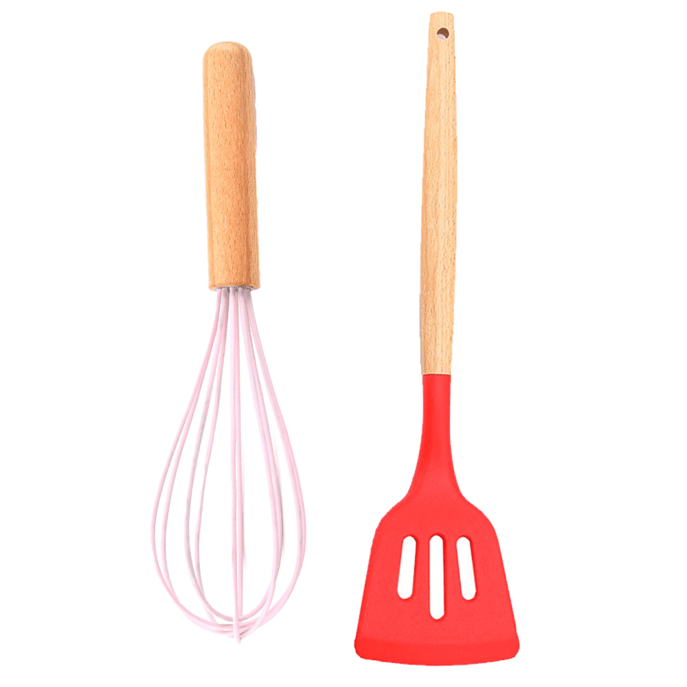 2 Pc Kitchen Utensil Set, Easy to Clean Wooden Kitchen Utensils ...