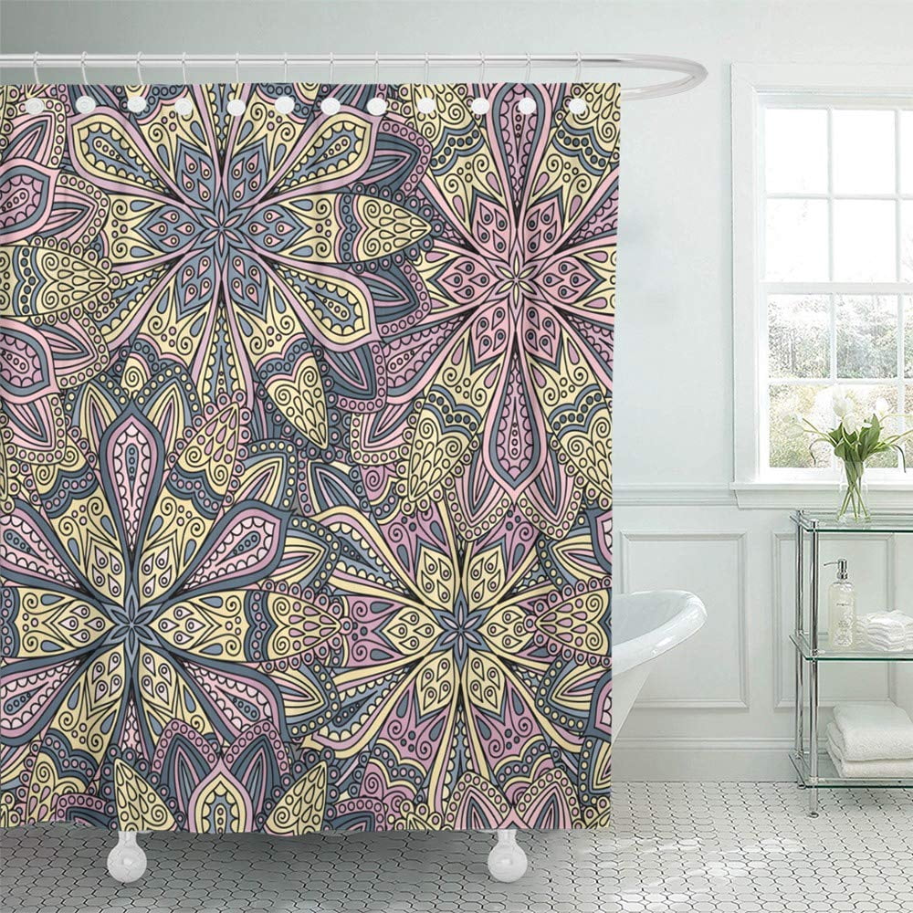 Pknmt Boho Chic Flower Elegant Floral For Furniture Curtains Mandala