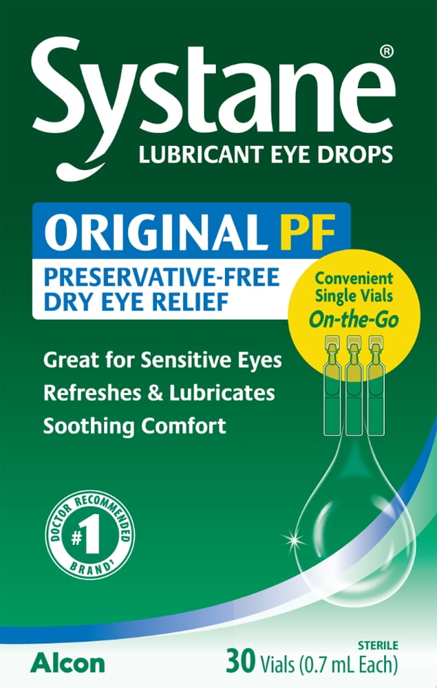 Systane Lubricant Eye Drops for Dry Eye Symptoms, 30 Preservative-free ...