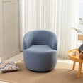 Teddy Fabric Swivel Accent Armchair Barrel Chair With Black Powder ...