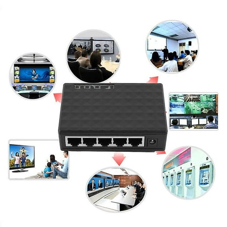 5 Port 10/100 Mbps Desktop Ethernet Network Lan Power Adapter Switch ...