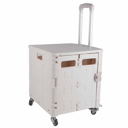 Shopping Utility Rolling Cart Four Wheeled Rolling Crate Foldable ...