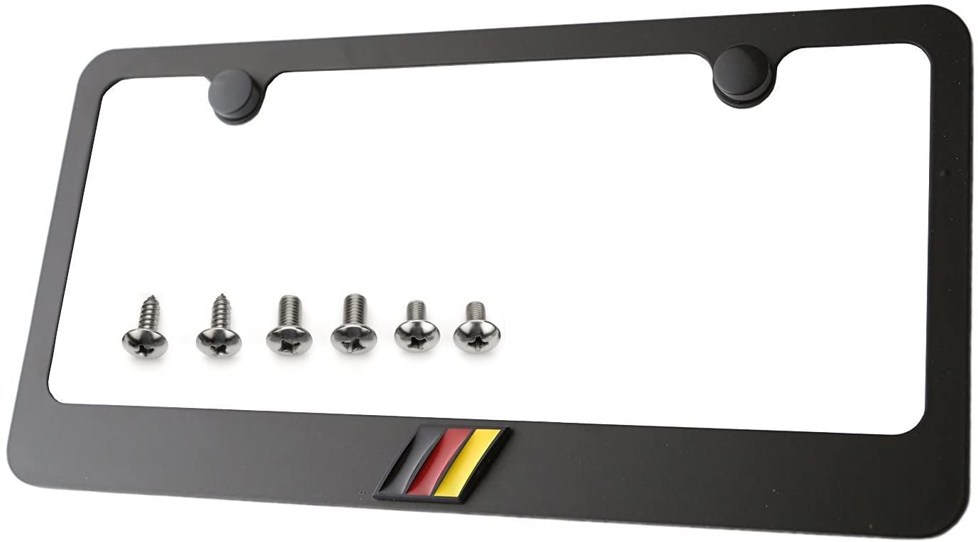 LFPartS Germany 3D Metal Black License Plate Frame (German Flag ...