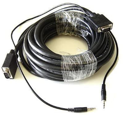 Slim Svga Hd15 Male to Male 3.5mm Stereo Cable 6ft - Walmart.com