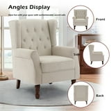 DREAMSIDEA Wingback Accent Chair Set of 2 Beige,High Back Accent ...