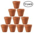 ROMANSENTIAL Small Pottery Pot Chocolate Red Pottery 10Pcs For Planting ...