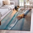 Beach Conch Area Rugs Collection 2.7'x5', Sunset Ocean Waves Seaside ...