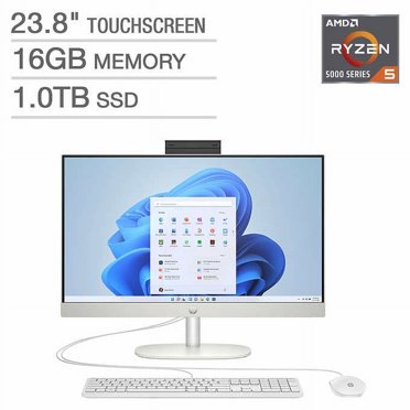 HP 22" Touch All-in-One Desktop, Ryzen 3 3250U, 8GB RAM, 1TB HDD, Black ...