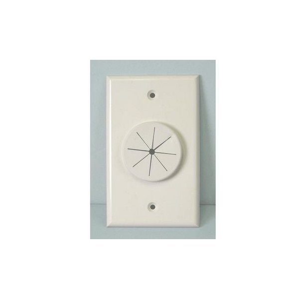 Single Gang Wireport Cable Pass Through Wall Plate With Grommet-White ... Single Gang Wireport Cable Pass Through Wall Plate With Grommet-White ...