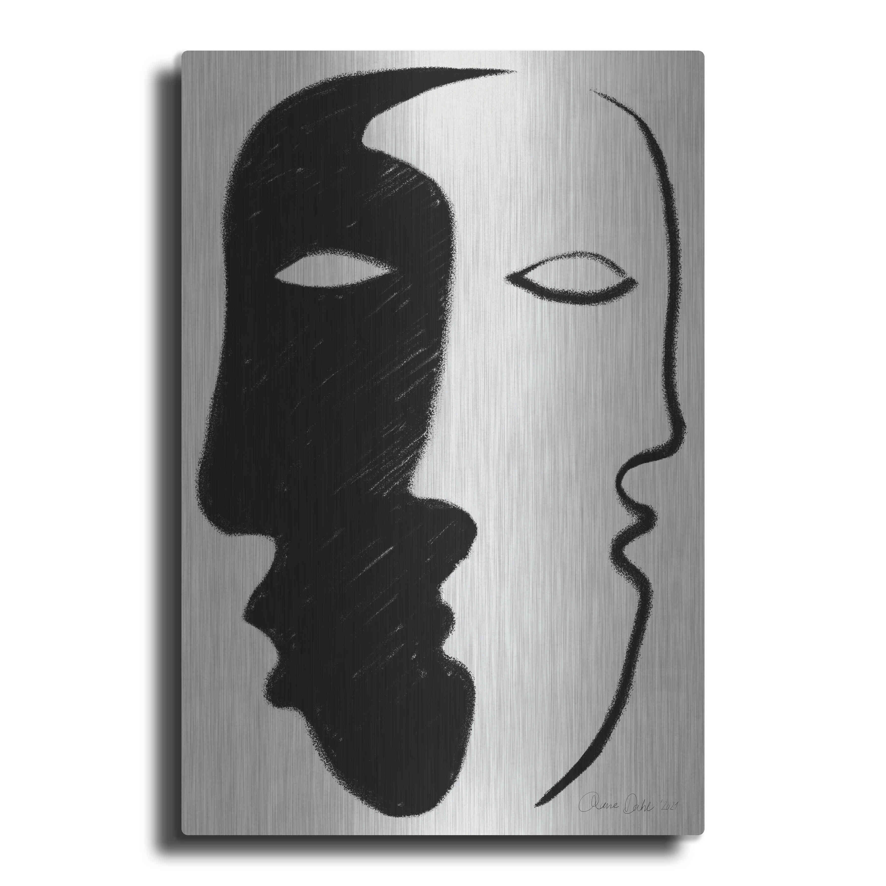 Luxe Metal Art 'Face to Face' by Design Fabrikken, Metal Wall Art, 24 ...