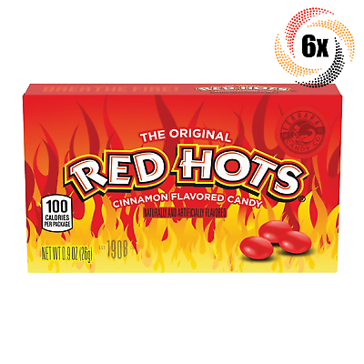 6x Packs Original Red Hots Cinnamon Flavored Candy | .9oz | Fast ...