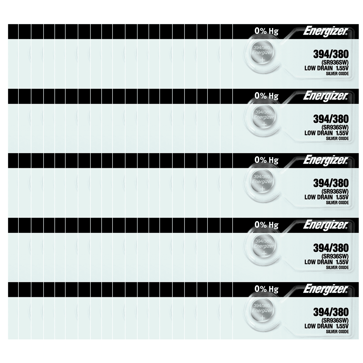 Energizer 394/380 SR936SW Silver Oxide Watch Battery (100 Count ... Energizer 394/380 SR936SW Silver Oxide Watch Battery (100 Count ...
