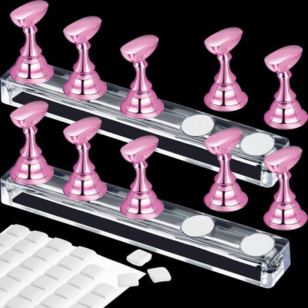 2 Set Acrylic Nail Art Practice Stands Magnetic Nail Tips Holders ...