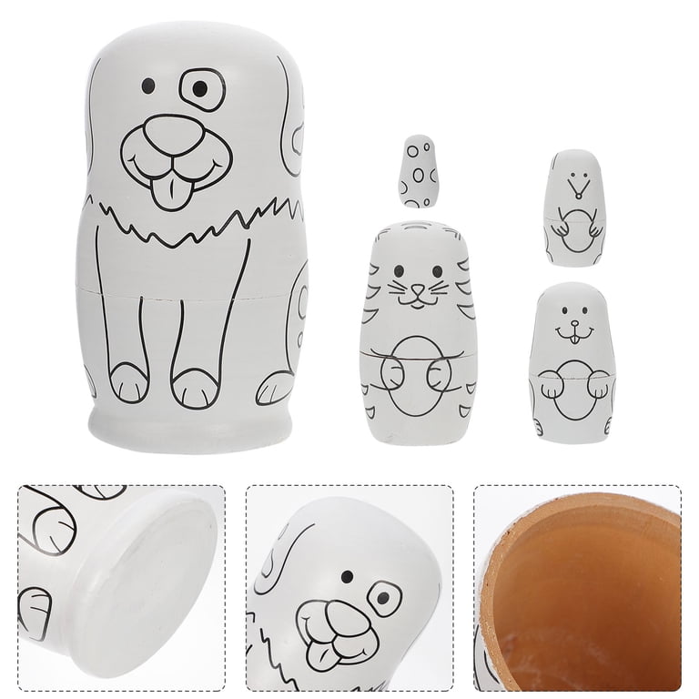 Russian Nesting Doll Drawing Dogs Fine Art Matryoshka Nesting Dolls