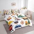 Catabedysis Cartoon Camping 7-Piece Twin Bedding,Camper Print Bedding ...