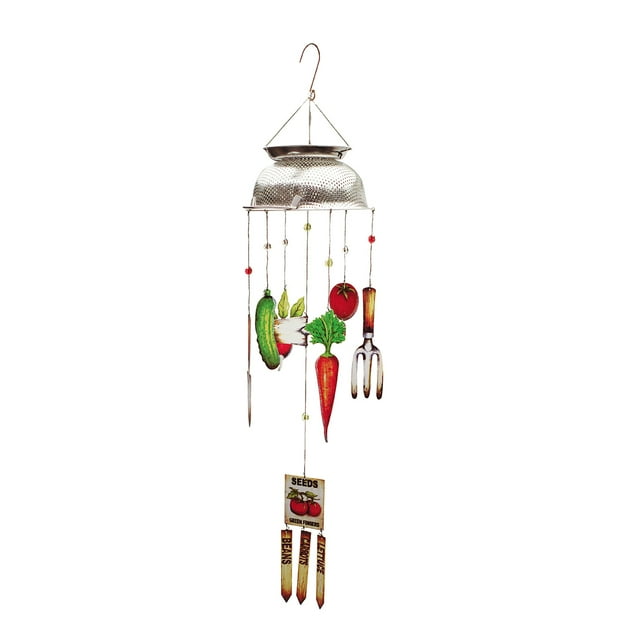 Vegetable Garden Wind Chime Rustic Metal Kitchen Decor Outdoor ...
