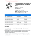 Front and Rear Wheel Hub Assembly Set - Compatible with 2005 - 2015 ...
