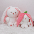 Cutte Strawberry Rabbit Plush Toys,Soft Cartoon Bunny Pillow Stuff ...
