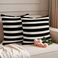 Black Beige Striped Outdoor Pillow Covers 20"x20" Set of 2,Waterproof ...