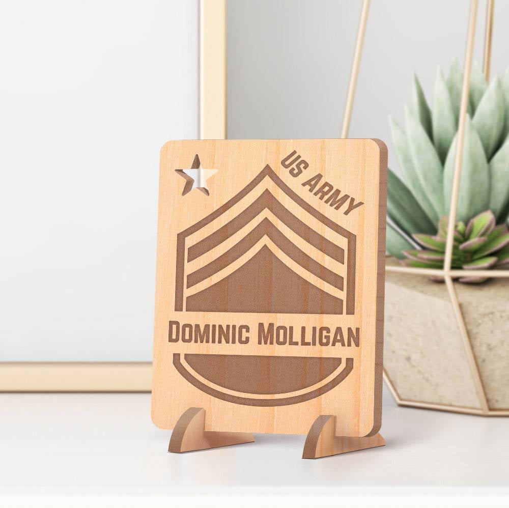 Personalized US Army's Officer Wooden Military Gift Card - Walmart.com