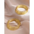 6pcs Gold-Tone Stackable Bangle Bracelets, Minimalist Vintage Style ...