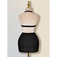 Black Deep V Halter Rhinestone Sheer Backless Mini Dress For Party ...