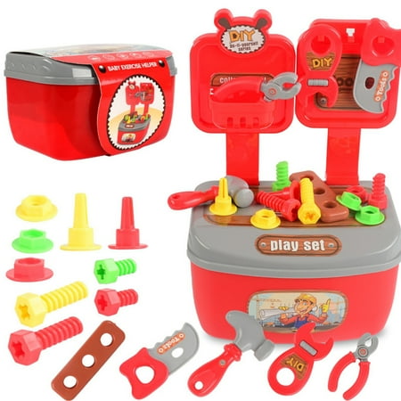 Mu 20PCS Kids Tool Kit Educational Kids Toolbox Toys Construction Tool ...