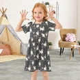 Black - White Border Collie Short Sleeve Dress A-Line Cute Midi Casual ...