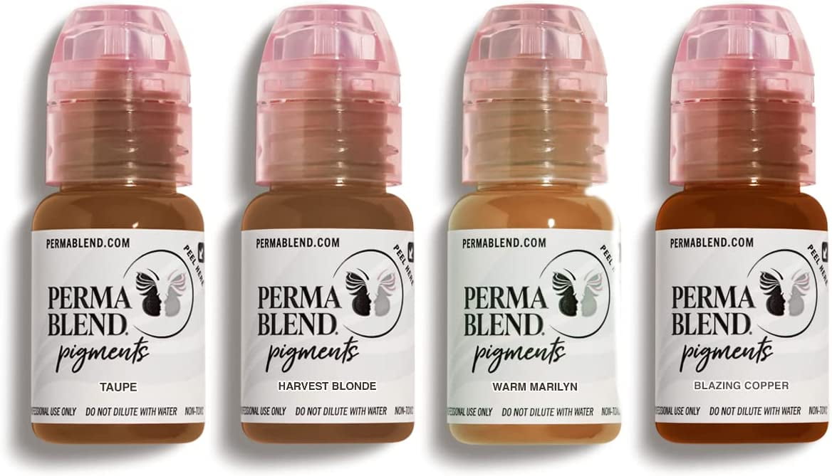Perma Blend - Eyebrow Light Pigments Tattoo Kit - Microblading Ink ...