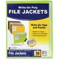 C-Line Write-On Poly File Jackets, Letter Size, Assorted Colors, Pack ...