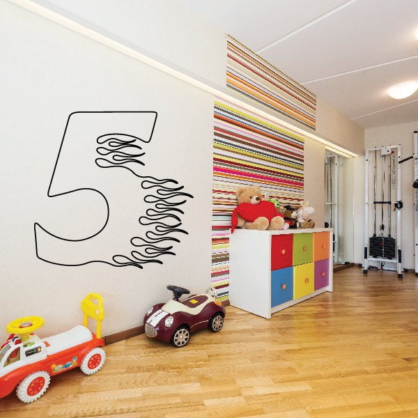 Flaming Number 1 Wall Decal - Vinyl Decal - Car Decal - MC262 - 36 ...