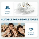 JUSTLET 4 Pieces Patio Furniture Set, HDPE Outdoor Dining Table Set ...