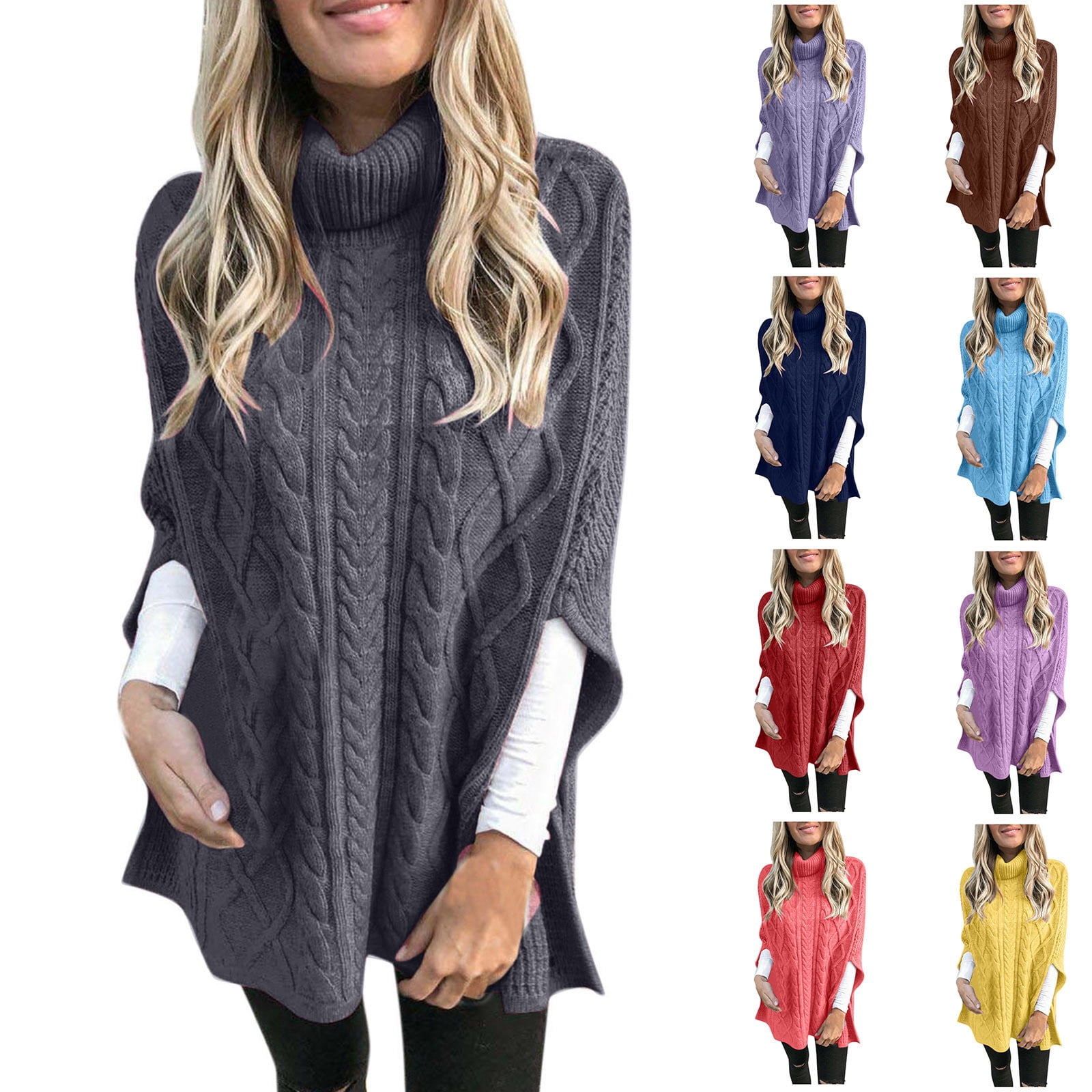 Click here for Cflvaek Turtleneck Sweater For Women Plus Size Cab... prices