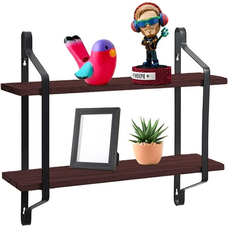 Floating Shelves Wall Mounted, 2 Tier, Vintage Wood | Walmart Canada