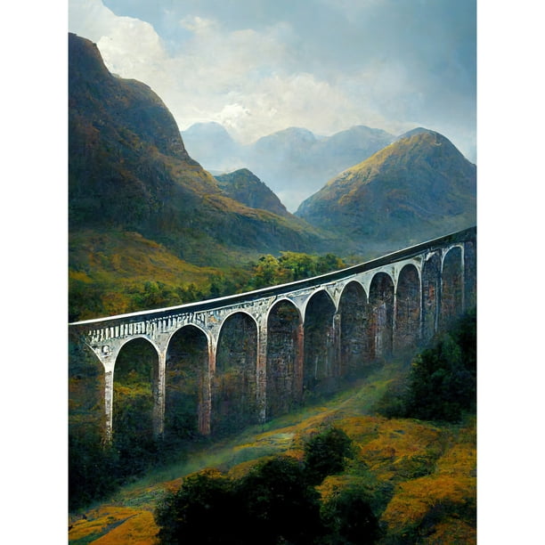 Glenfinnan Viaduct Scotland Train Journey Large Wall Art Poster Print ...