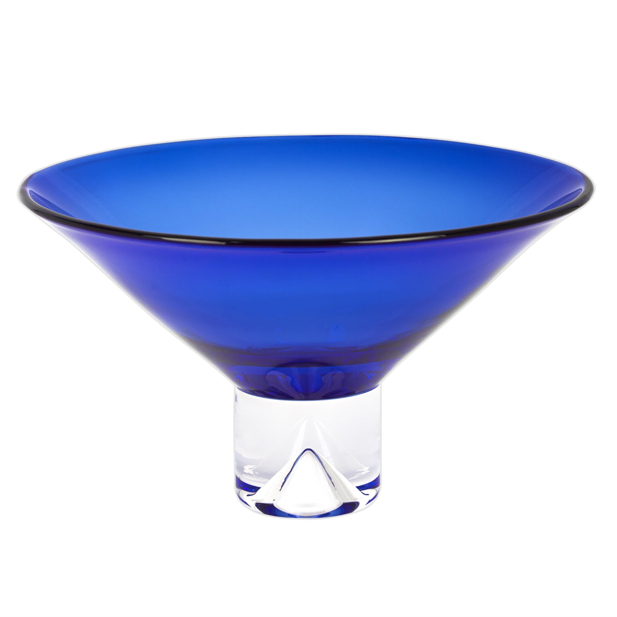 12" Mouth Blown Crystal Cobalt Blue Centerpiece Bowl - Walmart.com
