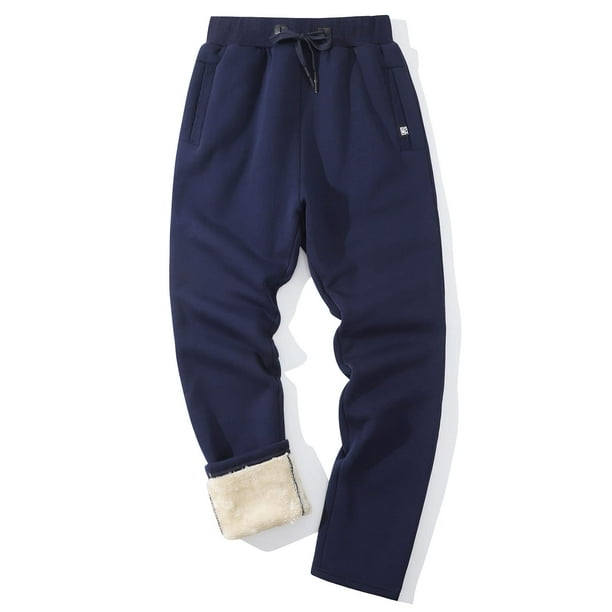 Pantalones de forro polar Flygo con forro sherpa para hombre Navy-M ...