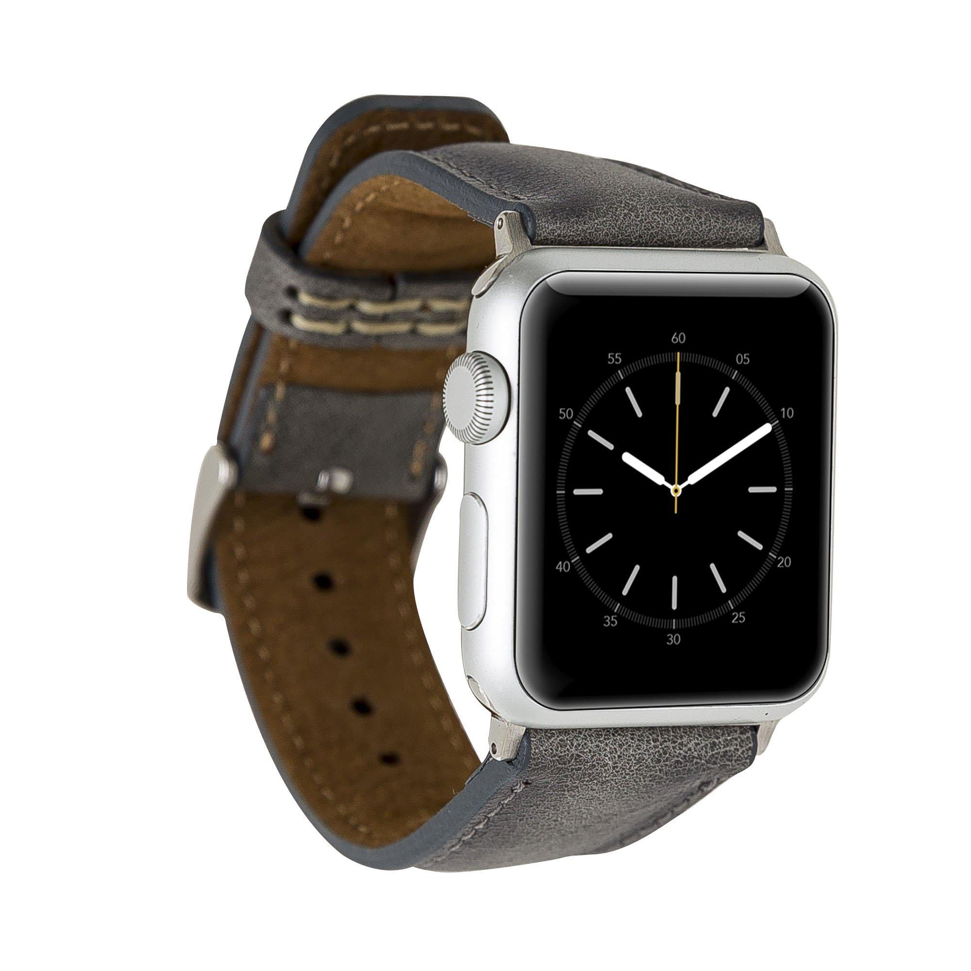 Apple iWatch Handcrafted Full Grain Leather Classic Padded Watch Strap ...