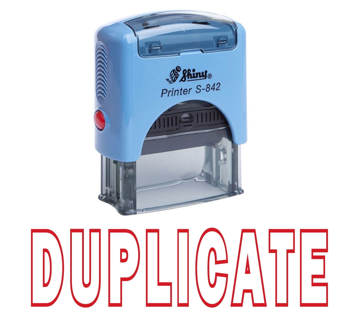 DUPLICATE Self Inking Rubber Stamp Custom Shiny Office Stationary Stamp ...