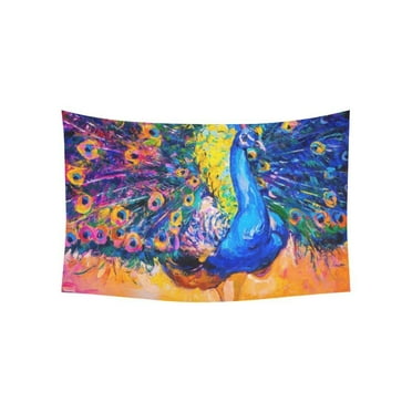 GCKG Beautiful Peacock Popular Peacock Feathers Wall Art Tapestries ...