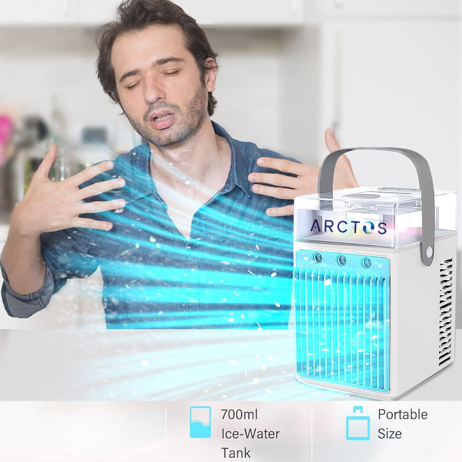 Portable 3in1 Air Conditioner Fan with LED Lights - Philippines | Ubuy