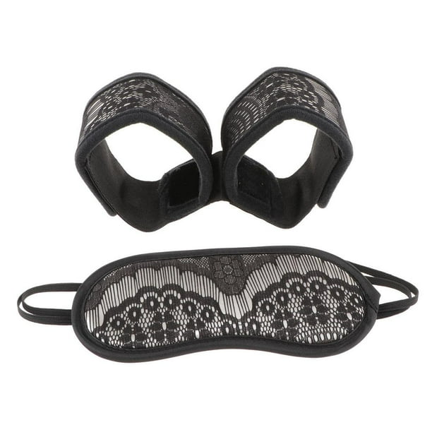 Lace Blindfold Padded Eye Mask Role Play Bracelet for Couple Fancy ...