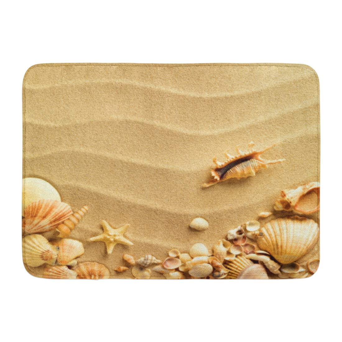 GODPOK Beach Seashell Sea Shells with Sand As Starfish Border Rug ...