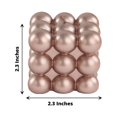 Efavormart 2 Pack | Shiny Metallic Rose Gold 2" Bubble Cube Paraffin ...