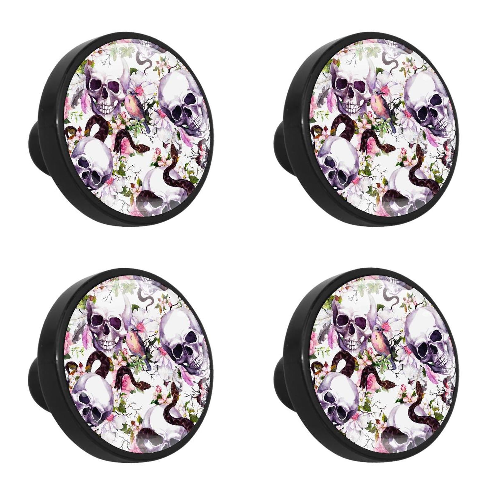 4 Pcs Skull Knobs for Kitchen Cabinet Cupboard Dresser Bookcase Drawer ...