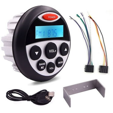 Marine Radio Marine Stereo Bluetooth Boat Stereo Gauge Style Round ...