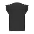 Jggspwm Womens Short Sleeve V Neck Solid Blouse Ruffle Cape Sleeve