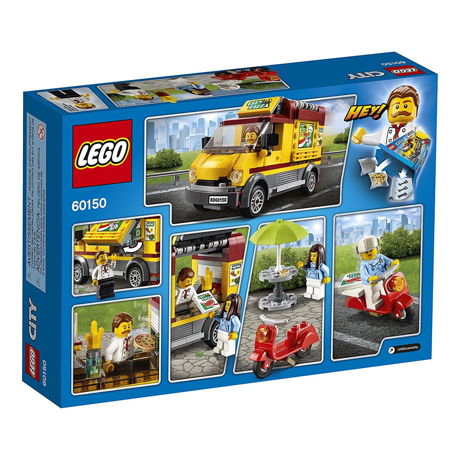 LEGO City Great Vehicles Pizza Van Food Truck & Moped Building Set Kit ...