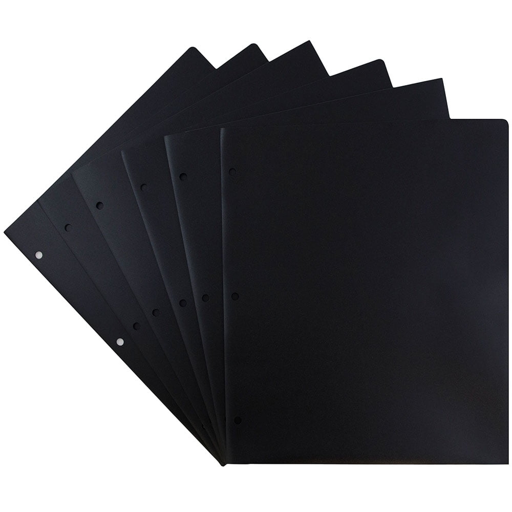 JAM Plastic 3 Hole Punch Folders, Black, 6/Pack - Walmart.com JAM Plastic 3 Hole Punch Folders, Black, 6/Pack - Walmart.com